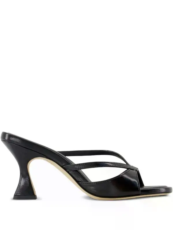 CAREL Sculpted-heel Cross-strap Sandals - Black