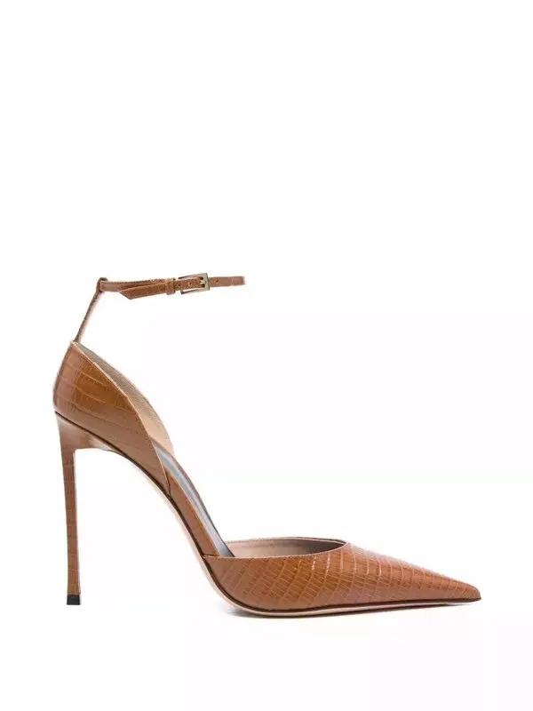 TOM FORD Lizard-effect Ankle-strap Pumps - Brown