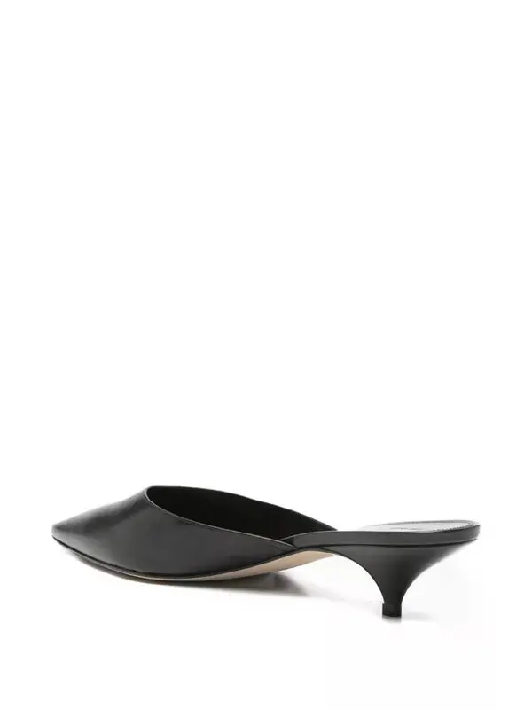 THE ROW Liisa Kitten Mules - Black
