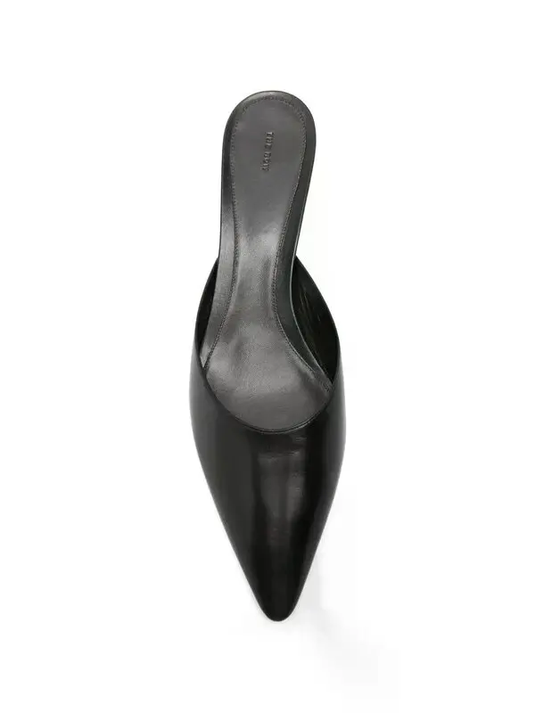 THE ROW Liisa Kitten Mules - Black