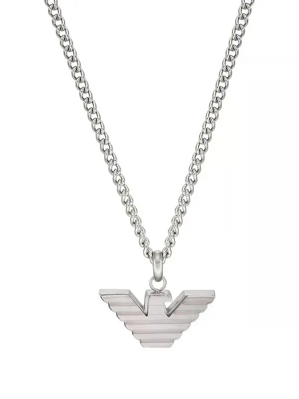 Emporio Armani Logo-pendant Necklace - Silver