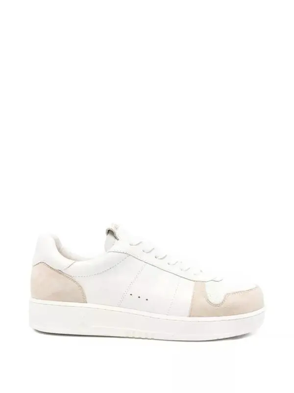 Patrizia Pepe Suede-panelled Leather Sneakers - White