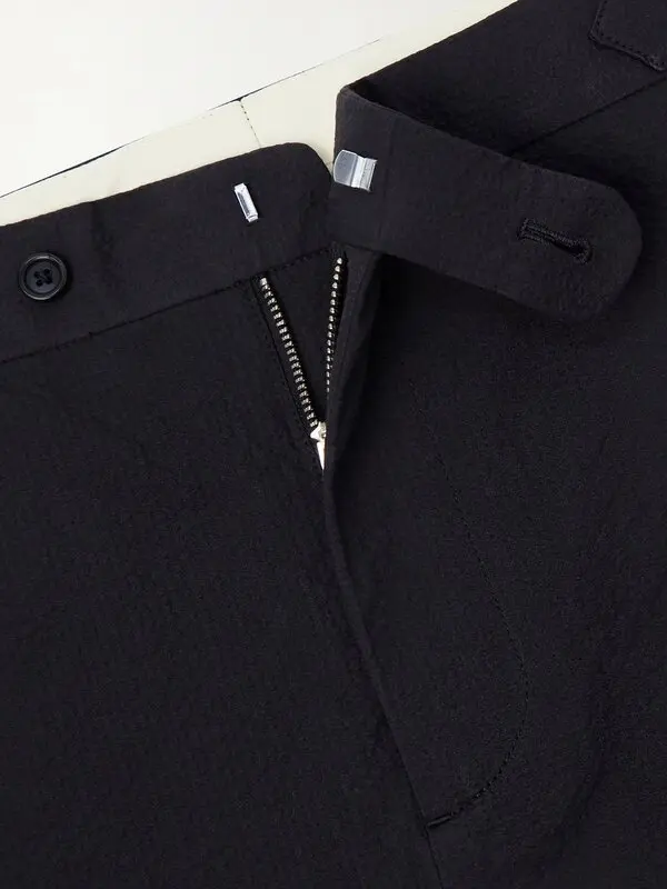 BODE Straight-leg Cotton-blend Seersucker Trousers