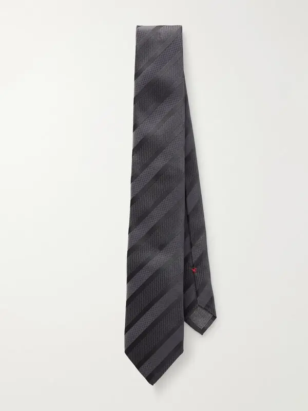 Brunello Cucinelli 7cm Silk-jacquard Tie - Gray