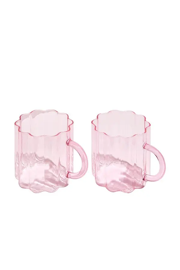 FAZEEK Wave Mugs Set Of 2 - Pink