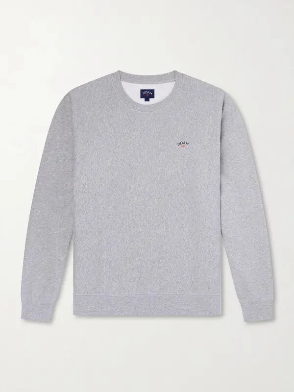 NOAH Logo-embroidered Cotton-jersey Sweatshirt - Gray