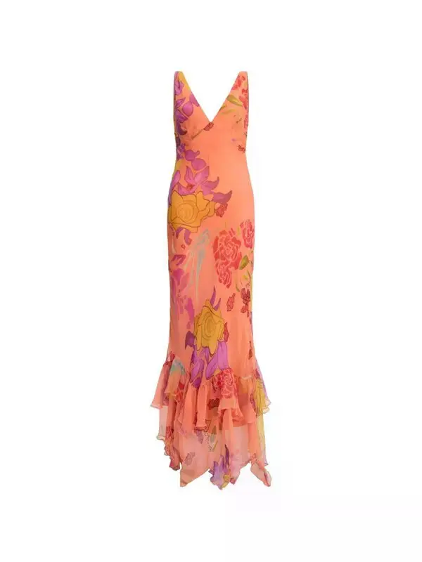 DONDE ESTEBAN Guava Flores Maxi Dress - Orange