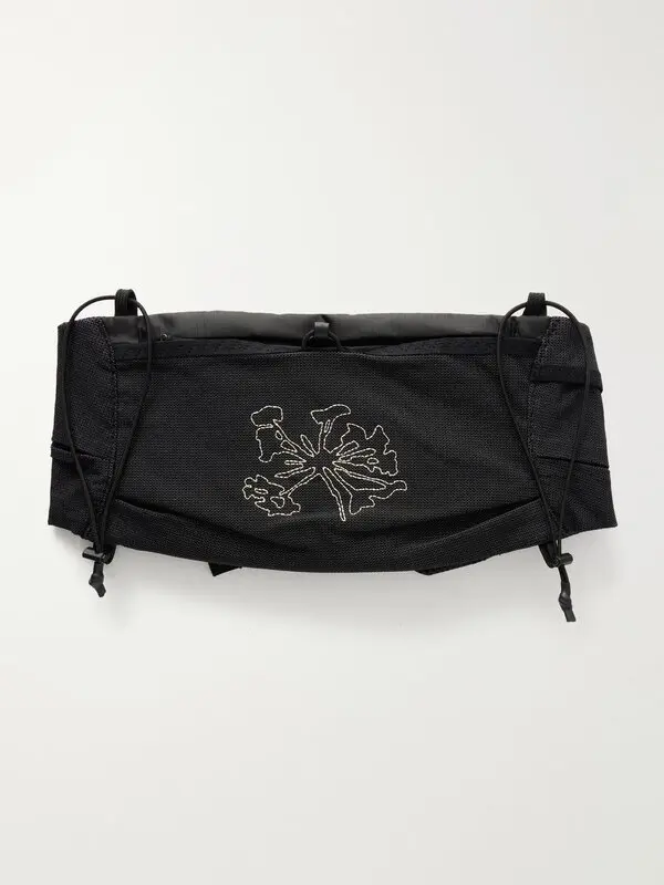PORTAL Borders Embroidered Ripstop-trimmed Mesh Belt Bag - Black