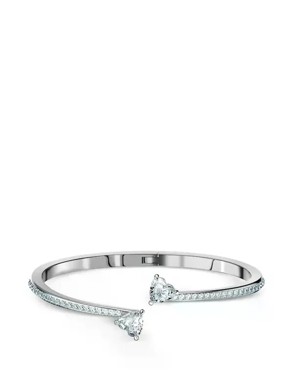 SWAROVSKI Heart Crystal Hinged Bracelet - Silver