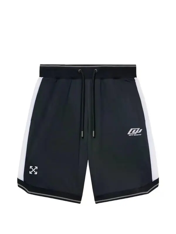 Off-White Logo-embroidered Track Shorts - Black