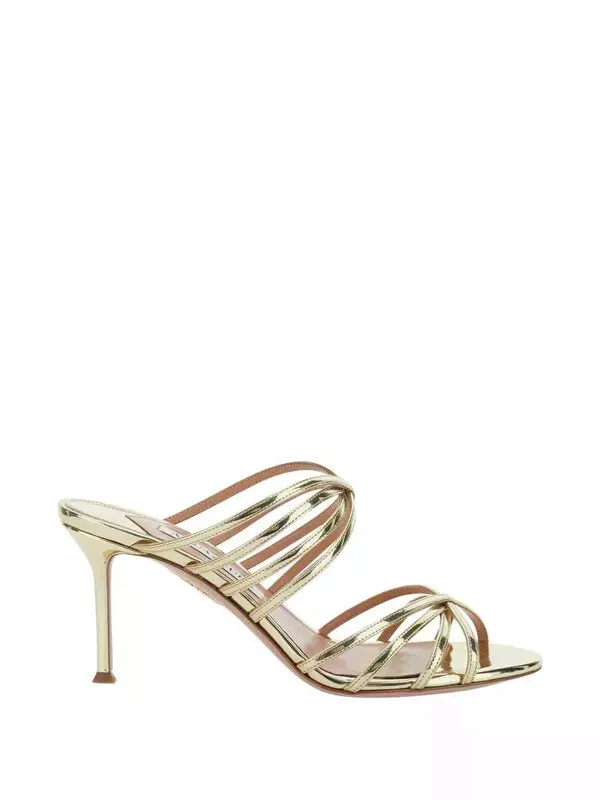AQUAZZURA 75mm Tell Me Heeled Sandals - Gold