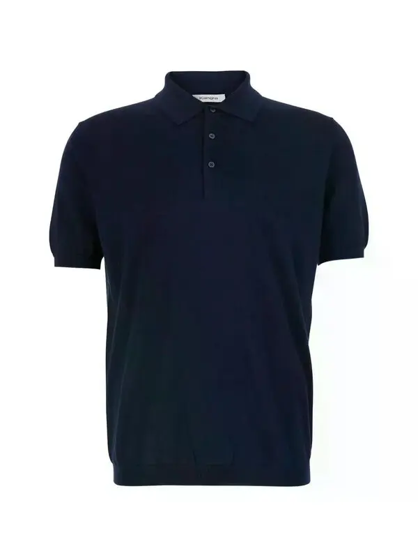 KANGRA Short-sleeved Cotton Polo Shirt - Blue