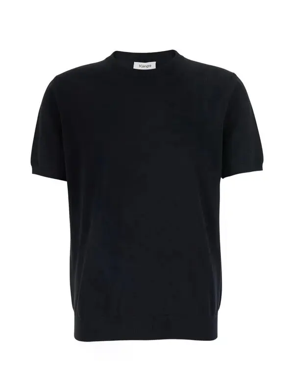 KANGRA Cotton Short-sleeve Sweater - Black