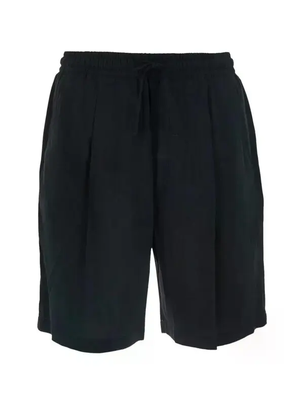 LOW BRAND Drawstring Pleated Shorts - Black