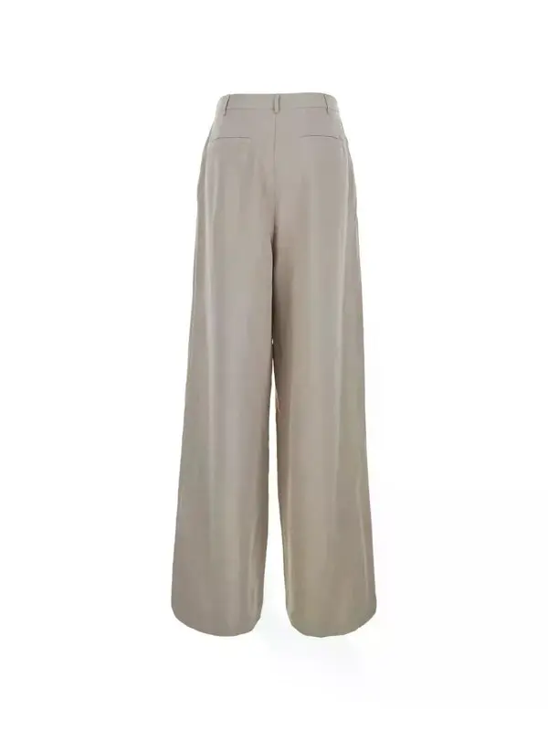 MERCI Cotton High-waisted Wide Leg Trousers