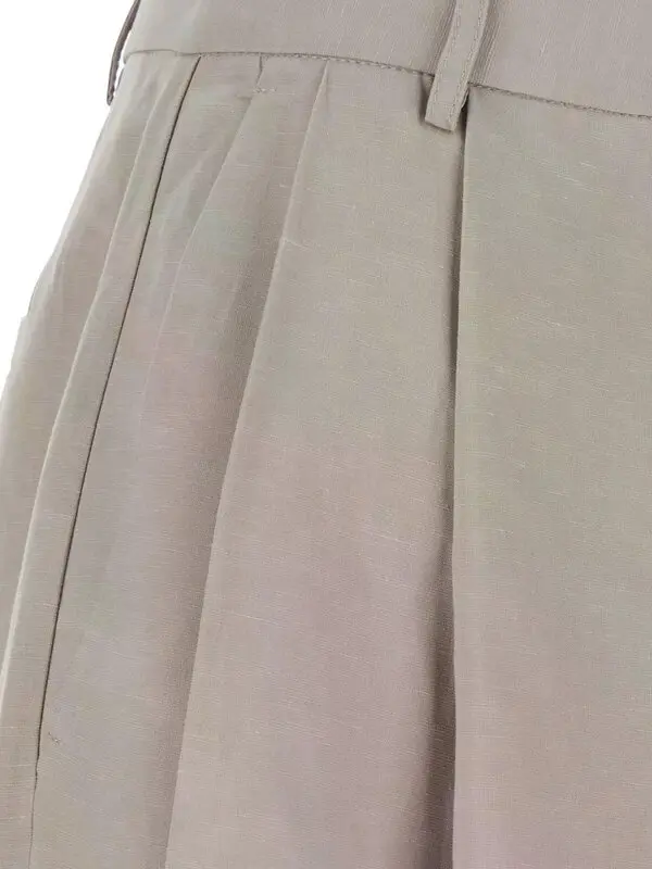 MERCI Cotton High-waisted Wide Leg Trousers