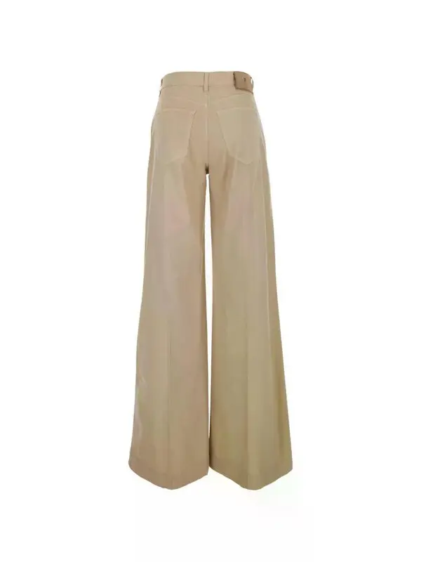 PT TORINO Poppy Wide-leg Front-pleats Cotton Trousers - Neutrals