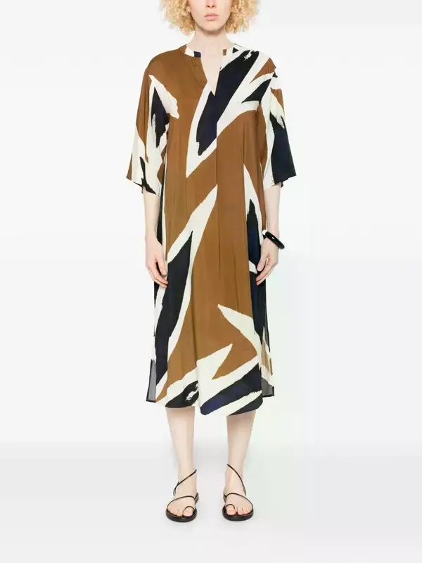 MARYAN MEHLHORN Abstract-pattern Midi Dress