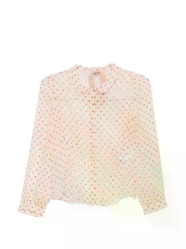N°21 Polka-dot Sheer Top - Neutrals