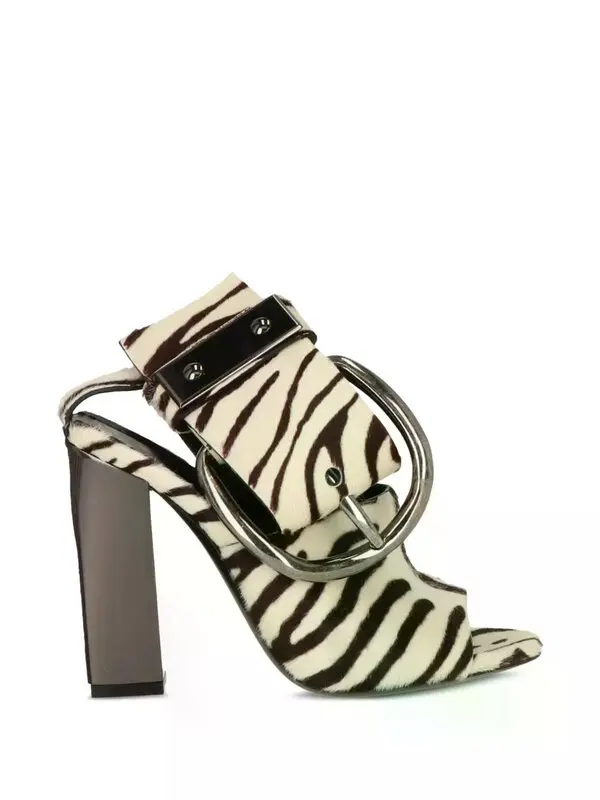 TOM FORD Zebra-print Buckle Sandals - White