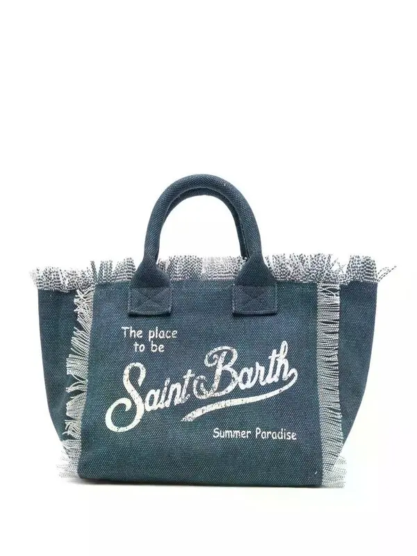 MC2 SAINT BARTH Colette Frayed Tote Bag - Blue