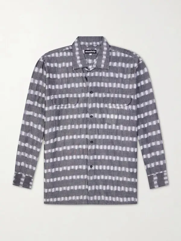MONITALY Milano Printed Cotton Shirt - Gray