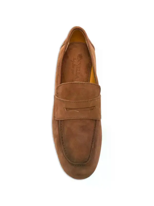 FRATELLI RENNELLA Suede Penny Loafers - Brown