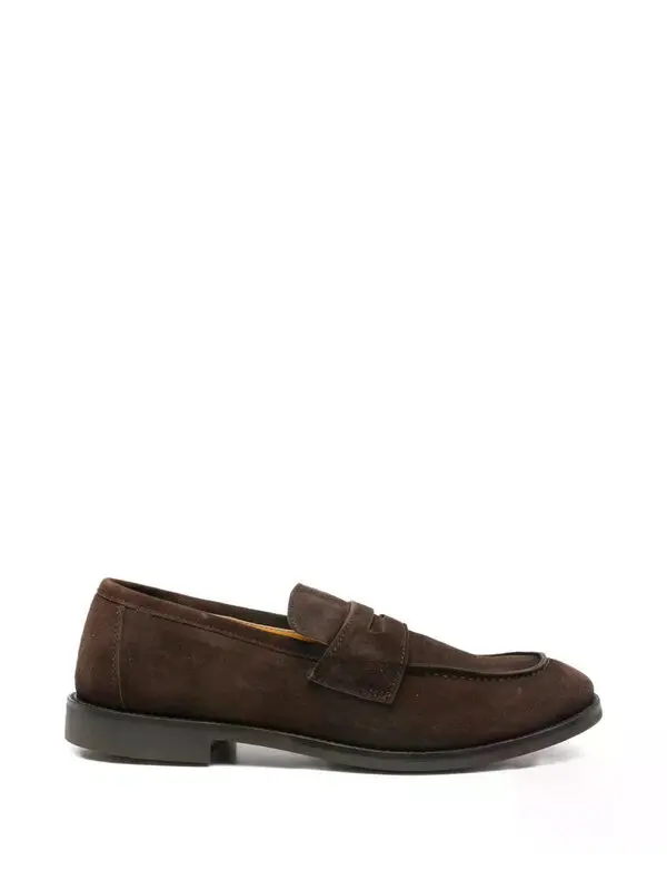 FRATELLI RENNELLA Suede Penny Loafers - Brown