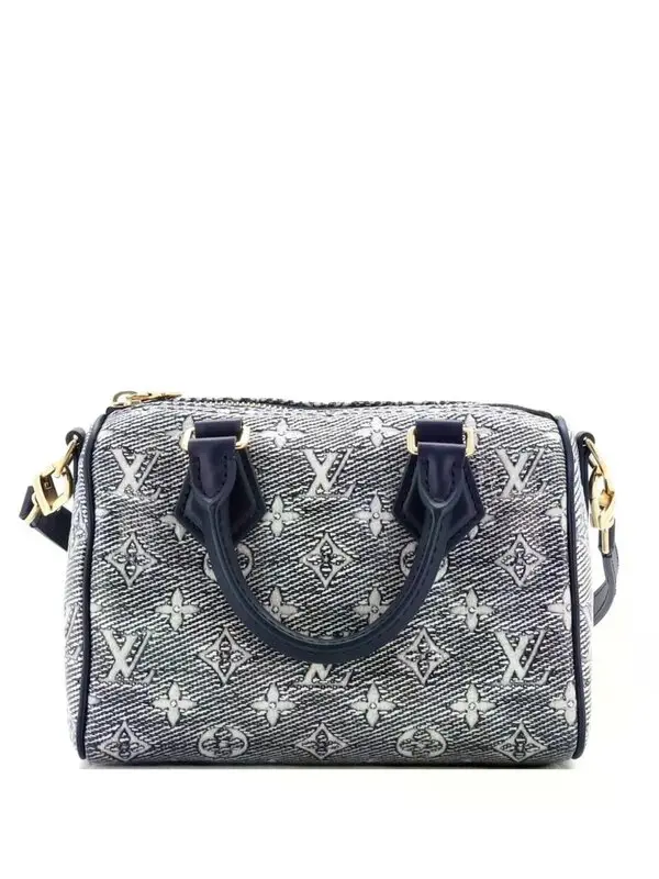 LOUIS VUITTON Speedy Bandouliere Monogram Jacquard Canvas 20 Satchel - Blue
