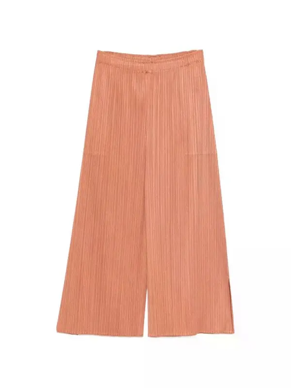 Issey Miyake Pleated Cropped Trousers - Brown