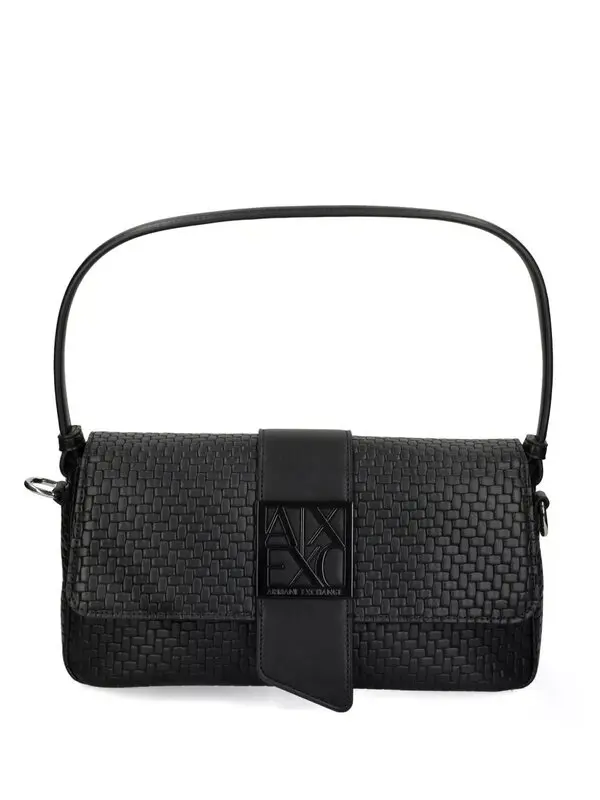 Armani Exchange Woven Logo Tote Bag - Black