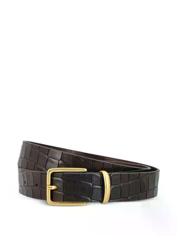 Tagliatore Crocodile-effect Buckle Belt - Brown