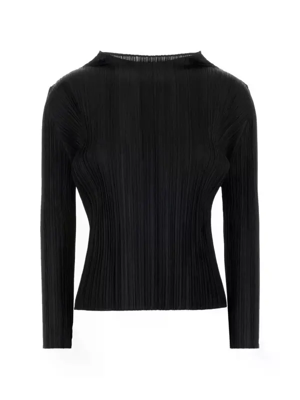 Issey Miyake Pleated Top - Black
