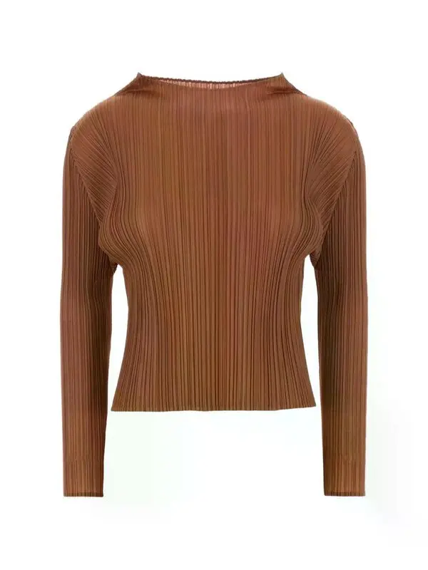 Issey Miyake Pleated Top - Brown