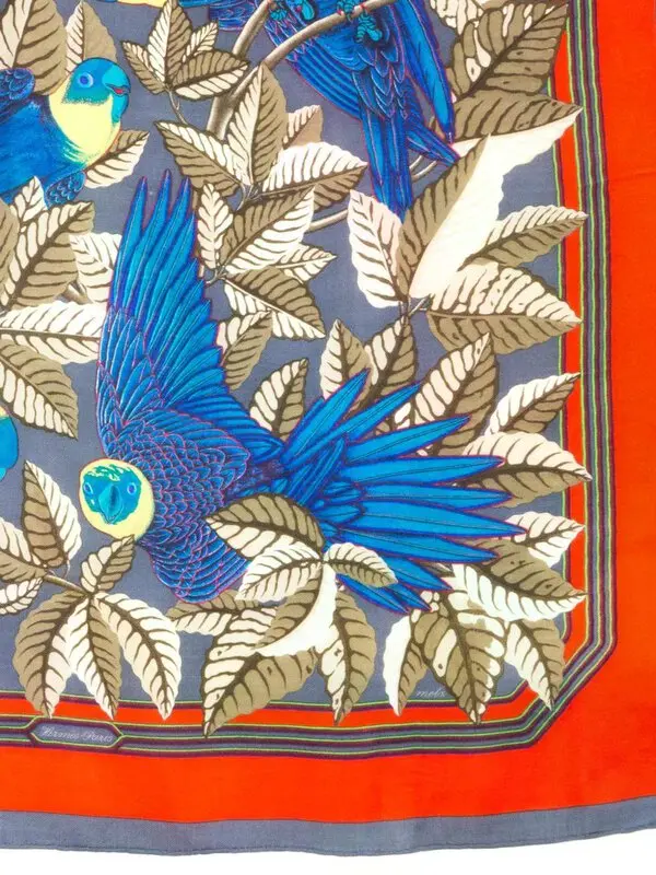 Hermès 1990s Les Perroquets Cashmere Scarf