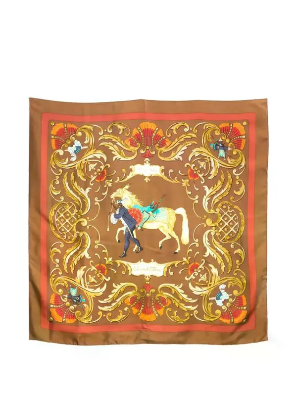Hermès 1989 Cheval Turc Silk Scarf - Brown