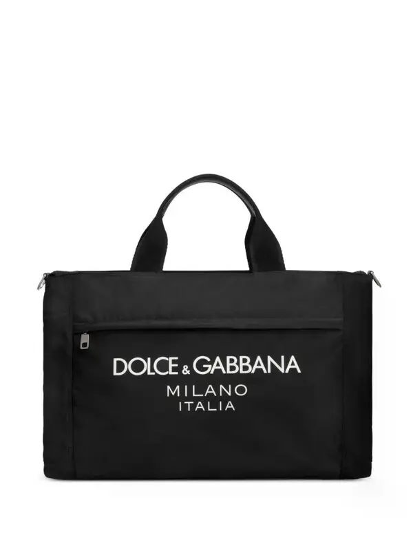 Dolce & Gabbana Logo Print Shoulder Bag - Black