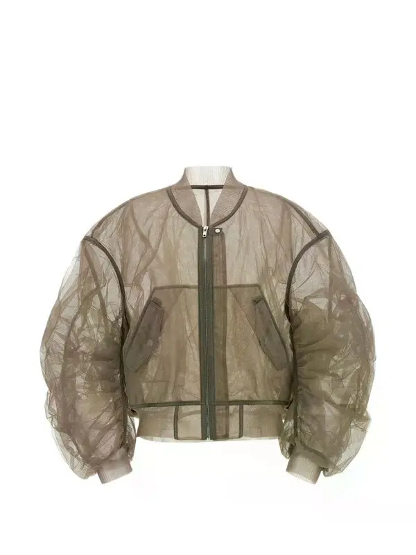 Rick Owens Secchia Flight Crinkled Sleeve Bomber Jacket - Brown