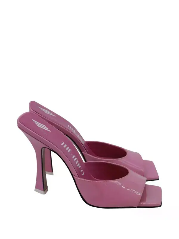 Attico Anais Square-toe Leather Sandals - Pink