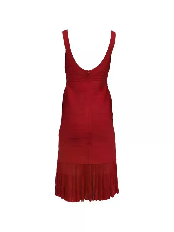 Herve Leger Pleated Bandage Midi Dress