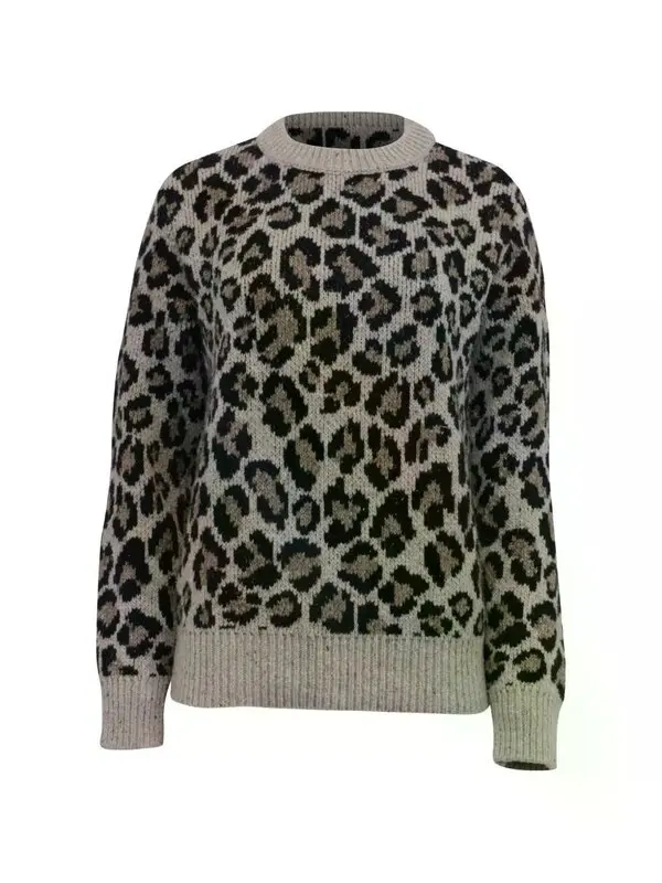Alanui Animal Print Crewneck Sweater - Neutrals