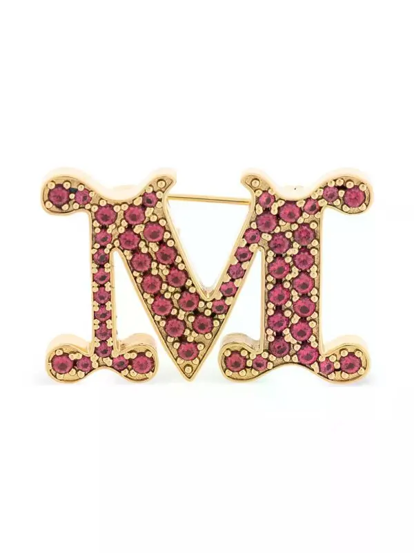 Max Mara Letter Embellished Brooch - Gold