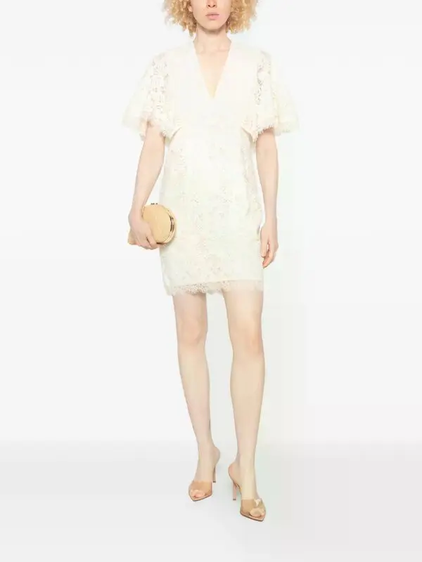 TWINSET Mini V-neck Lace Dress