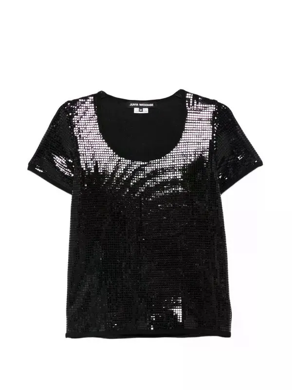 Junya Watanabe Sequin-embellished T-shirt - Black