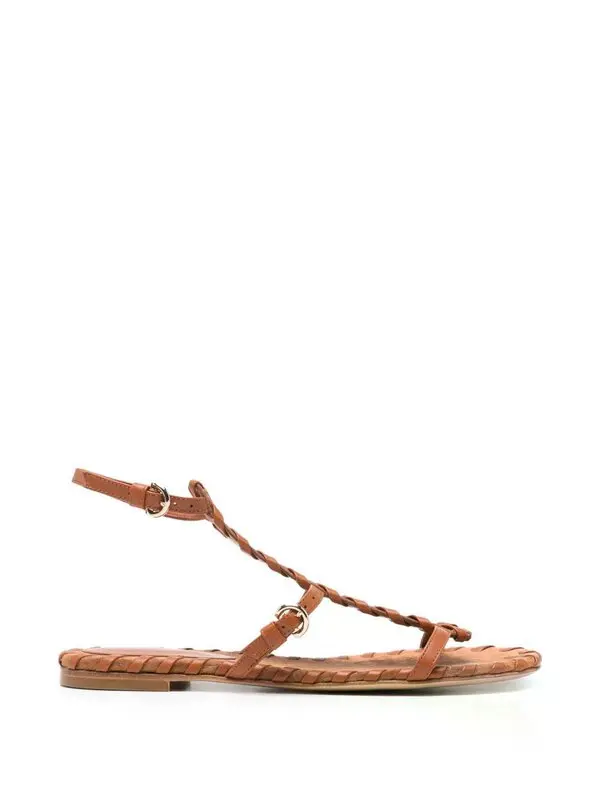 GIANVITO ROSSI Braided-trim Sandals - Brown