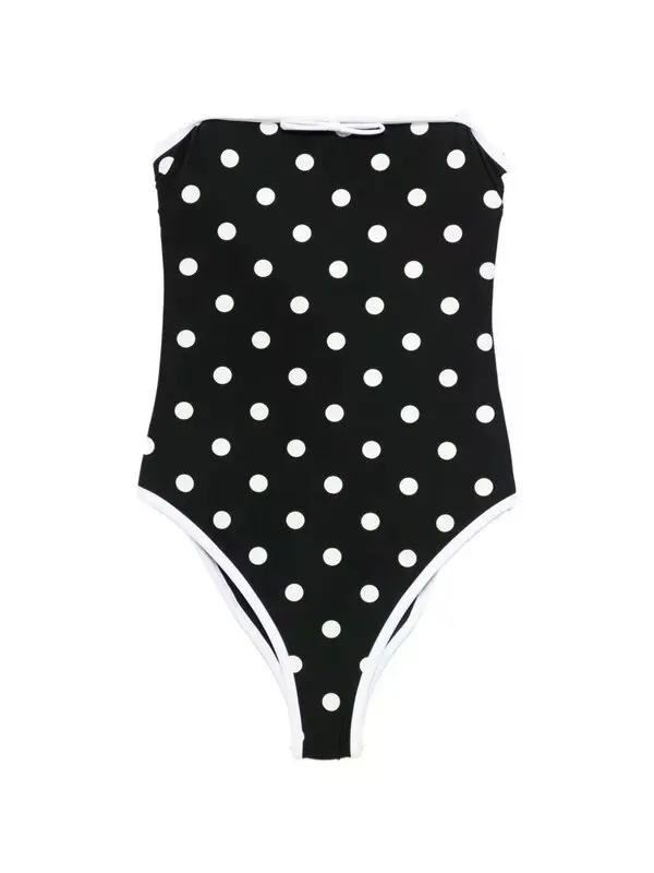 SELF-PORTRAIT Polka-dot One Piece Swimsuit - Black