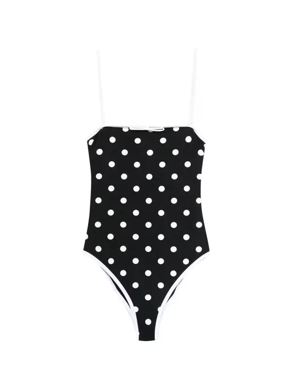 SELF-PORTRAIT Polka-dot One Piece Swimsuit - Black