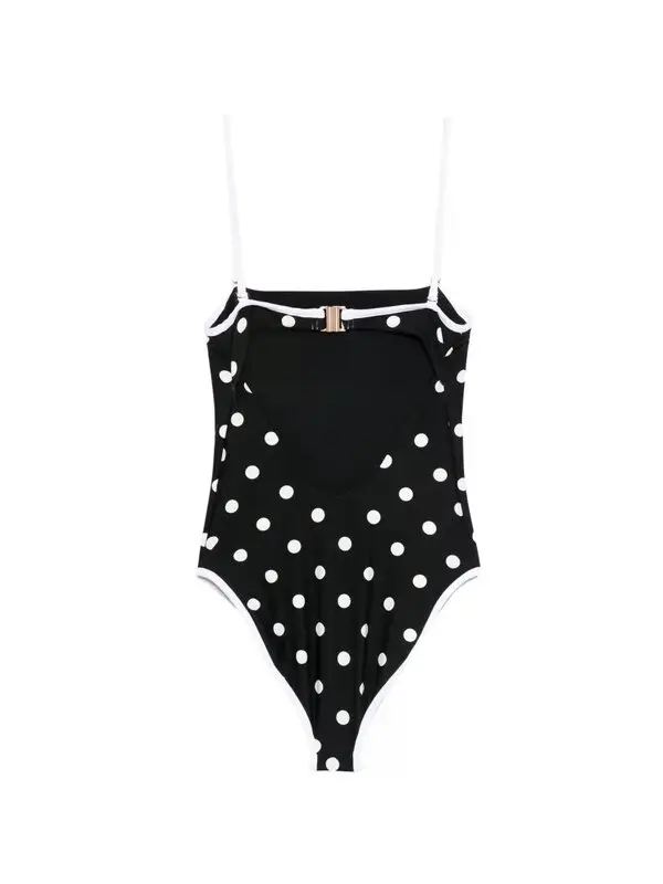 SELF-PORTRAIT Polka-dot One Piece Swimsuit - Black