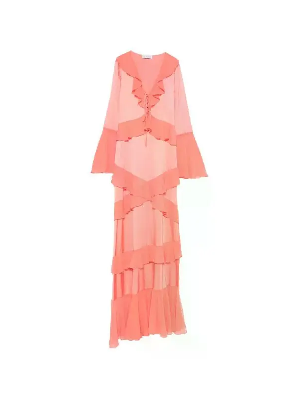 LES FILLES D'EVA Ruffled Maxi Dress - Pink