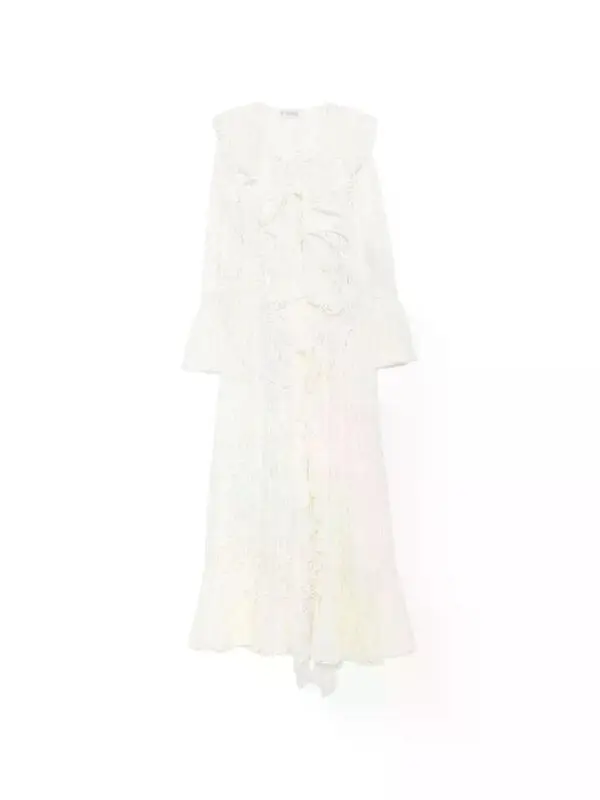 LES FILLES D'EVA Flower Lace Asymmetric Dress - White